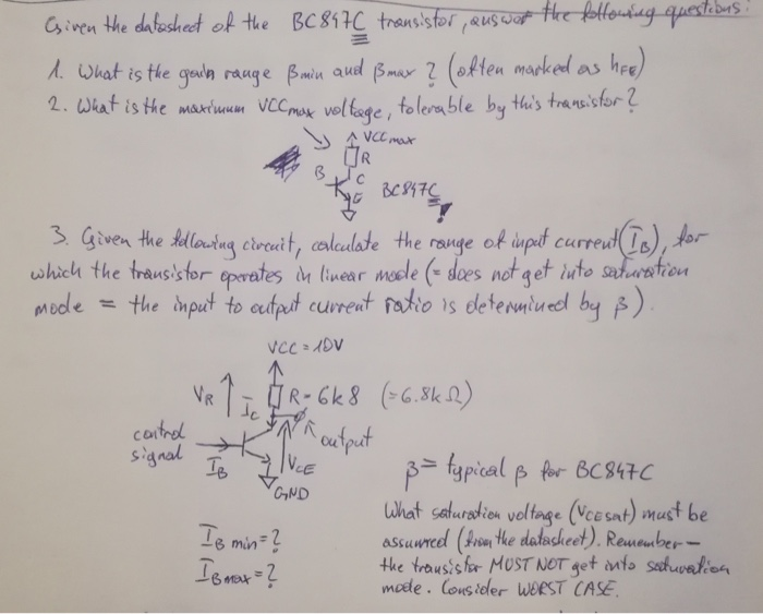 Solved Given the datasheet of the BC817C transistor, Qus | Chegg.com