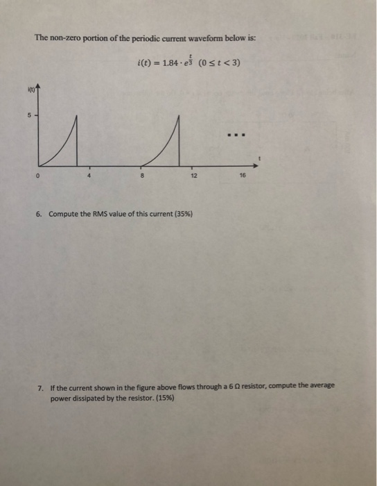 Solved The non-zero portion of the periodic current waveform | Chegg.com