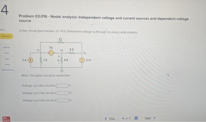 Solved Problem 03.016 - Nodal analysis: Independent voltage | Chegg.com