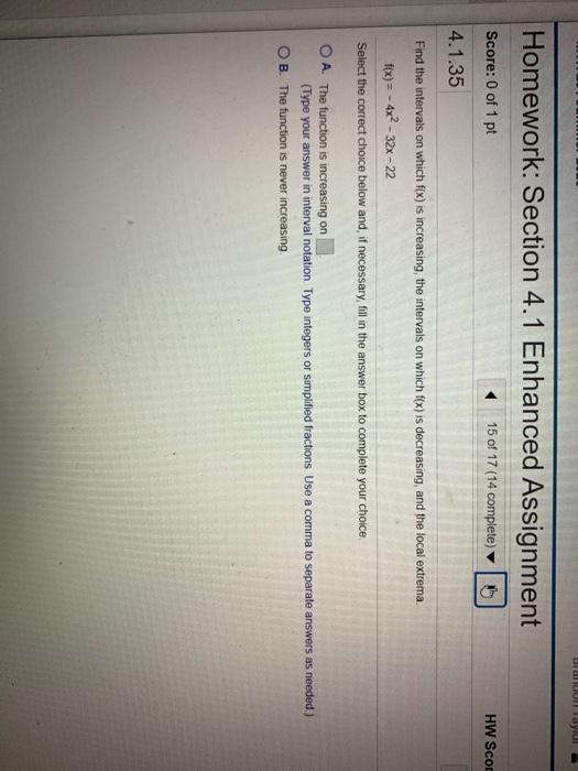 Solved BIDIUM dylui Homework: Section 4.1 Enhanced | Chegg.com