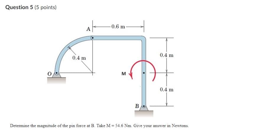 Solved Question 5 (5 ﻿points)Determine the magnitude of the | Chegg.com