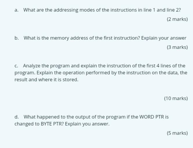 Solved 3. Based on the assembly language program (ALP) shown | Chegg.com