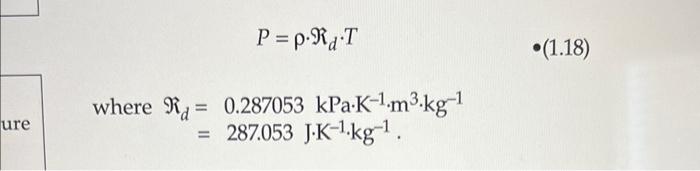 Use the ideal gas law for dry air [Stull Equation | Chegg.com