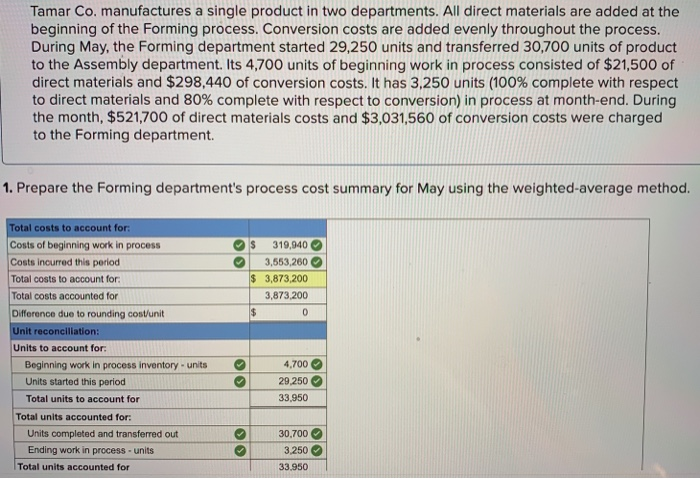 Solved Tamar Co. manufactures a single product in two | Chegg.com