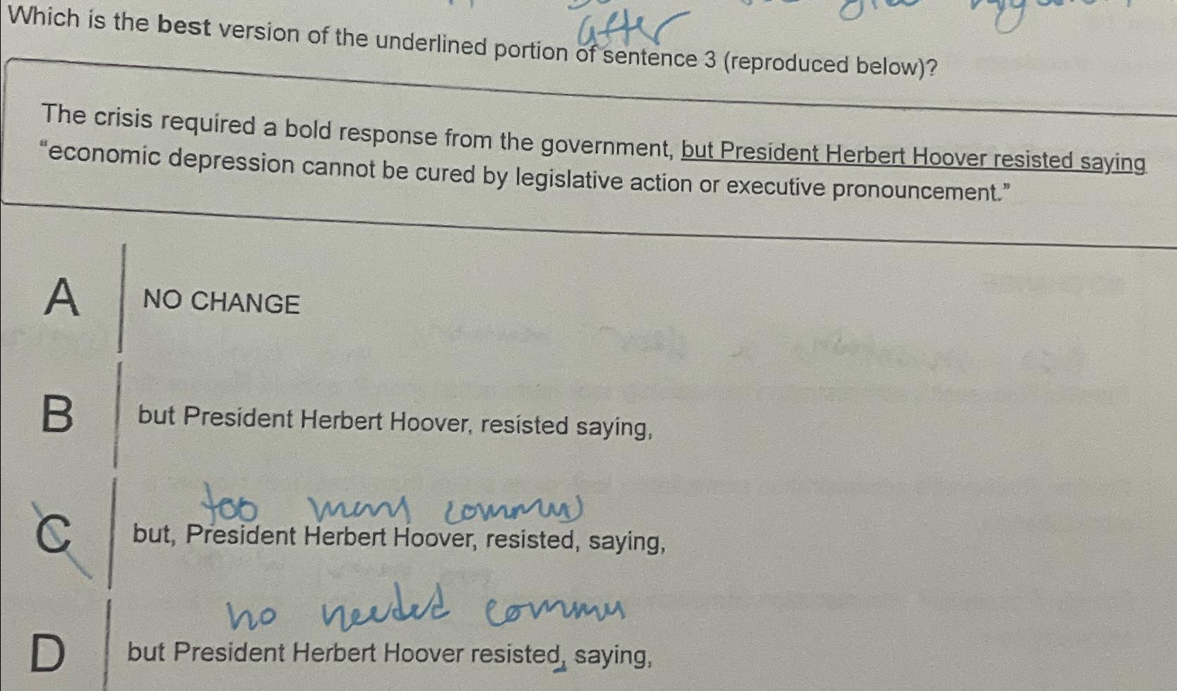 Solved Which is the best version of the underlined portion | Chegg.com