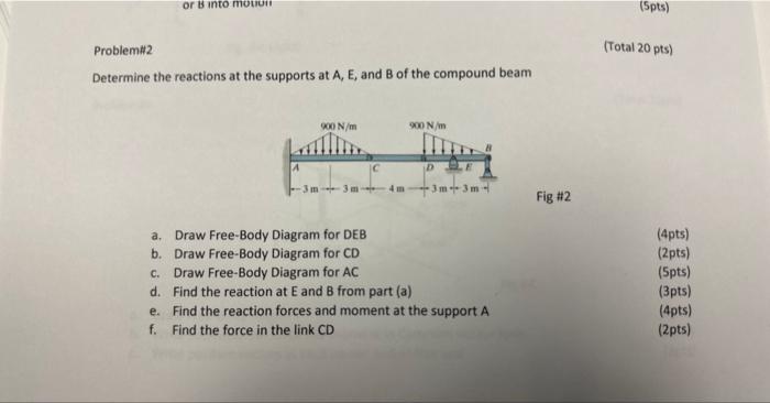 [solved] Problemh2 Determine The Reactions At The Supports