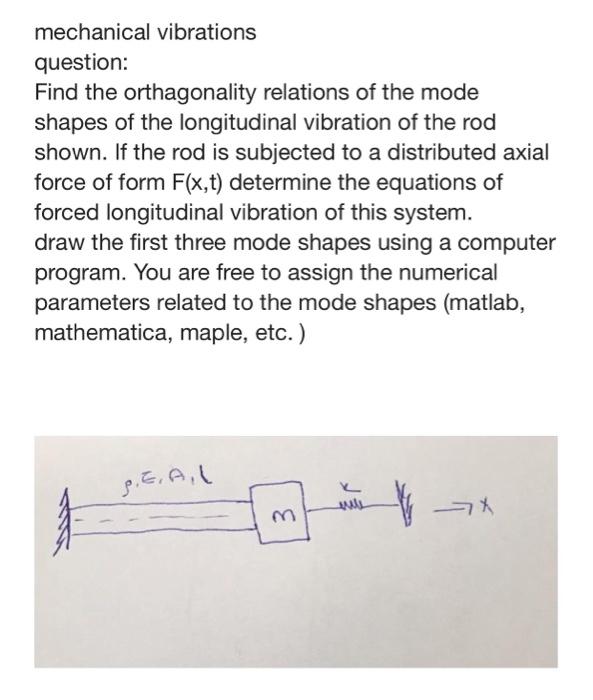 Solved mechanical vibrations question: Find the | Chegg.com