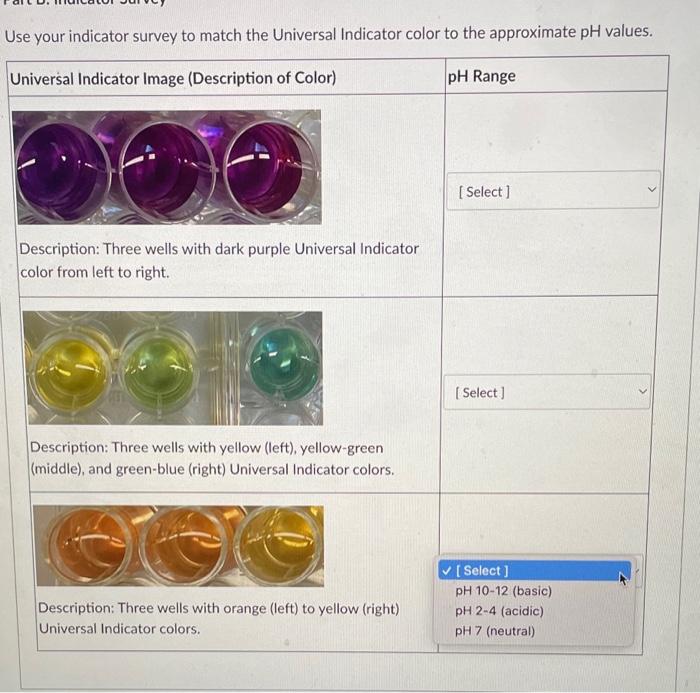Solved Part B: Indicator Survey Use your indicator survey to | Chegg.com