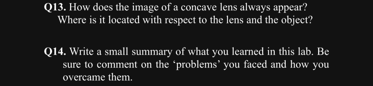 Solved Q13. ﻿How does the image of a concave lens always | Chegg.com