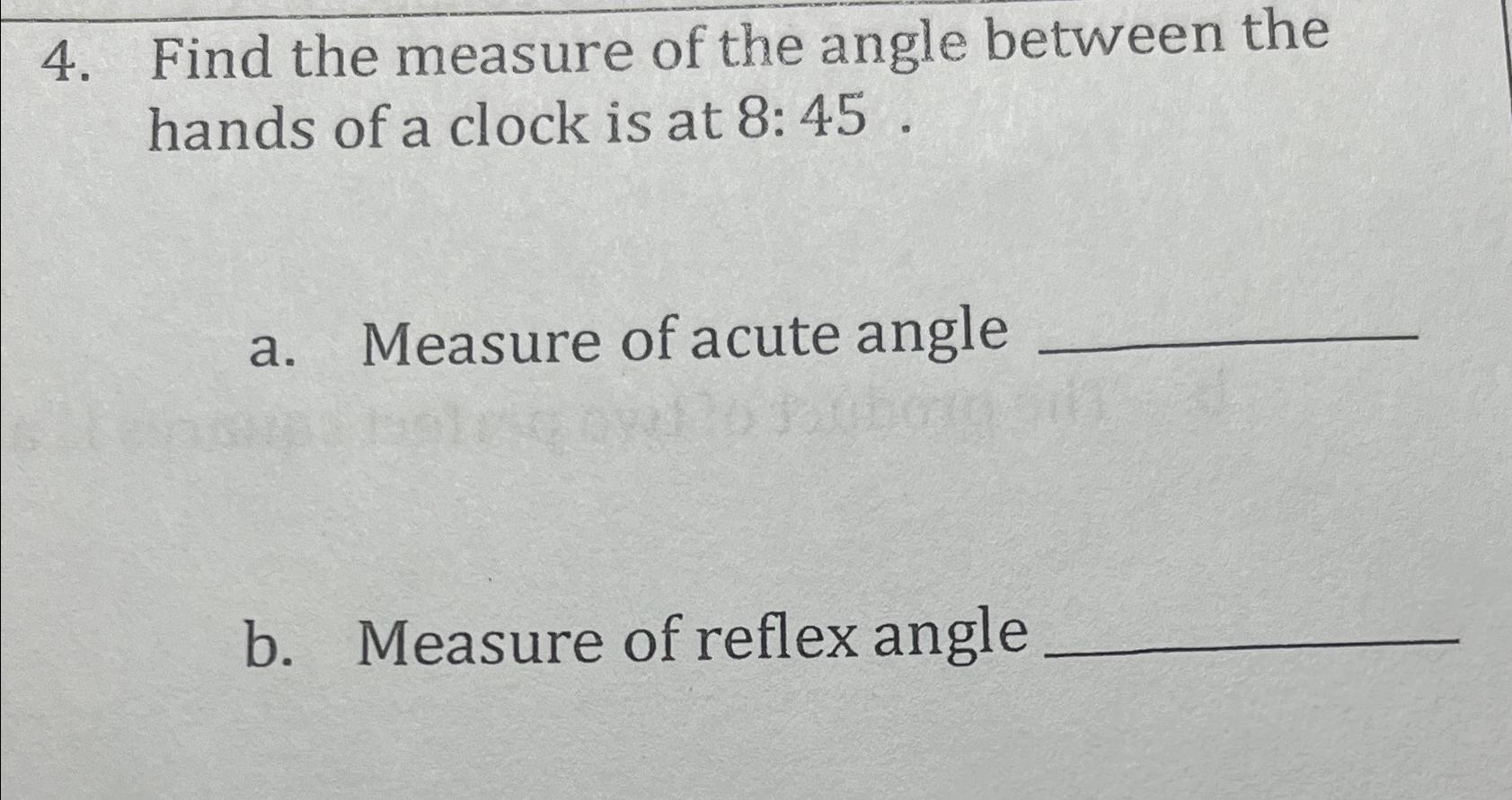 Solved Find the measure of the angle between the hands of a | Chegg.com