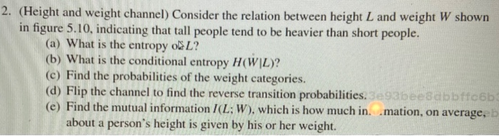 2. (Height and weight channel) Consider the relation | Chegg.com