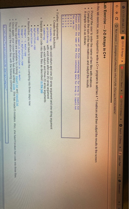 Solved CS 115 LAB:Lab 2 X CS115 2D Array X CS115 C++ StructX | Chegg.com