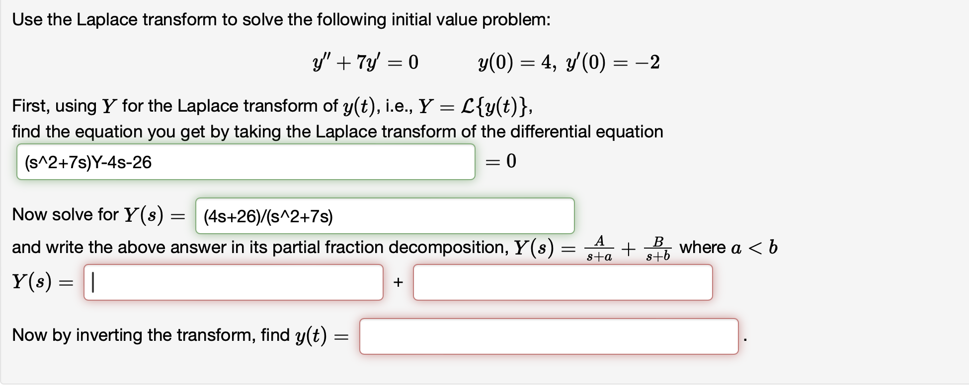 Solved Use the Laplace transform to solve the following | Chegg.com