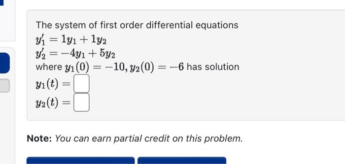 Solved The system of first order differential equations | Chegg.com