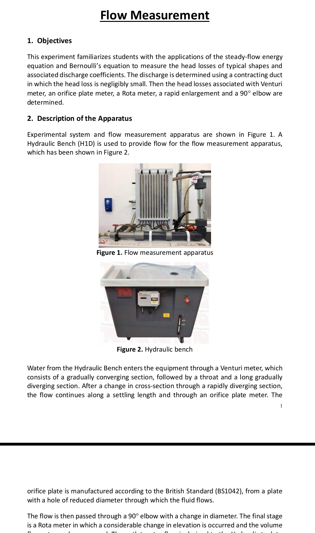 Flow MeasurementObjectivesThis experiment | Chegg.com