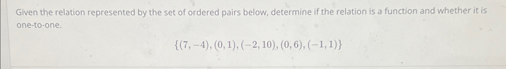 Solved Given the relation represented by the set of ordered | Chegg.com