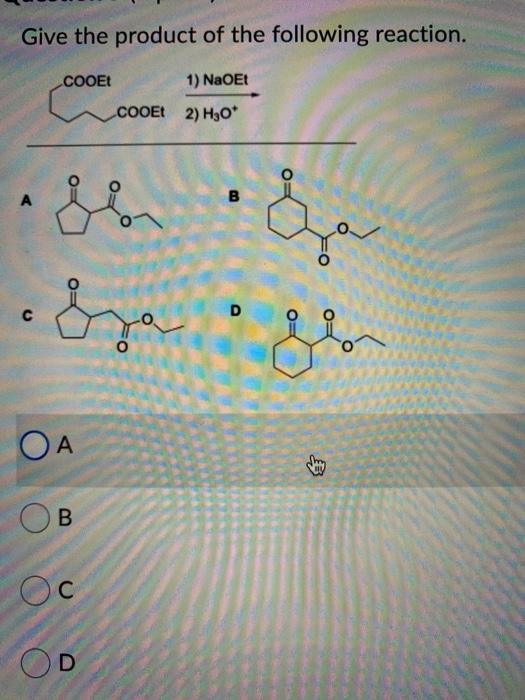 Solved Give the product of the following reaction. COOEt 1) | Chegg.com