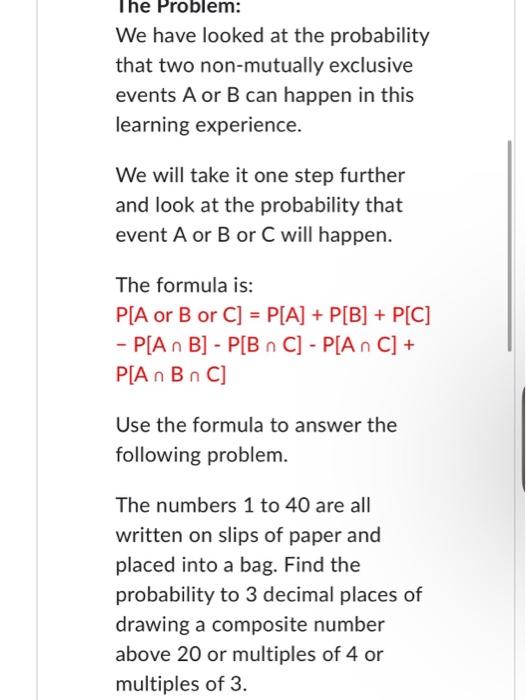Solved The Problem: We have looked at the probability that | Chegg.com