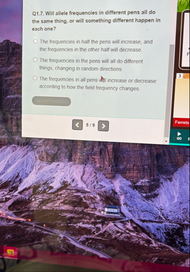 Solved Q1.7. ﻿Will allele frequencies in different pens all | Chegg.com