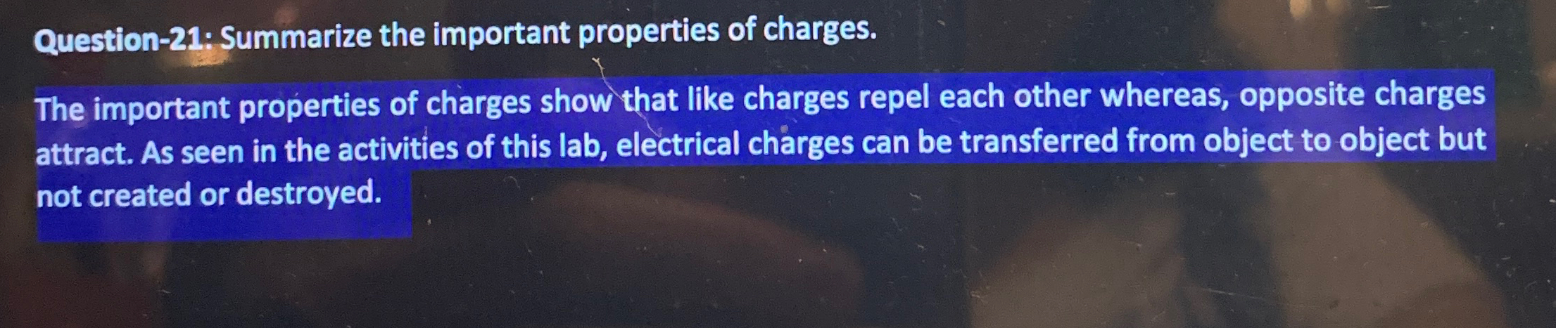 Solved Question-21: Summarize the important properties of | Chegg.com
