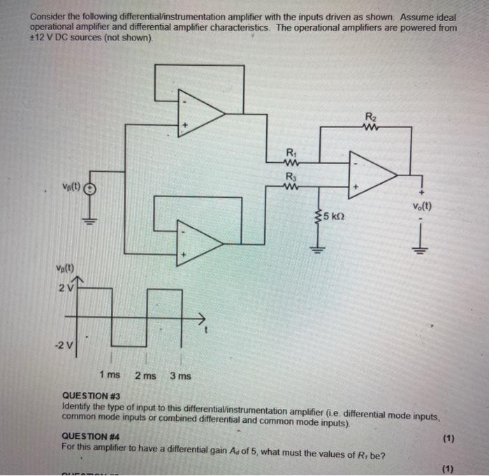 Solved Consider the following differential/instrumentation | Chegg.com