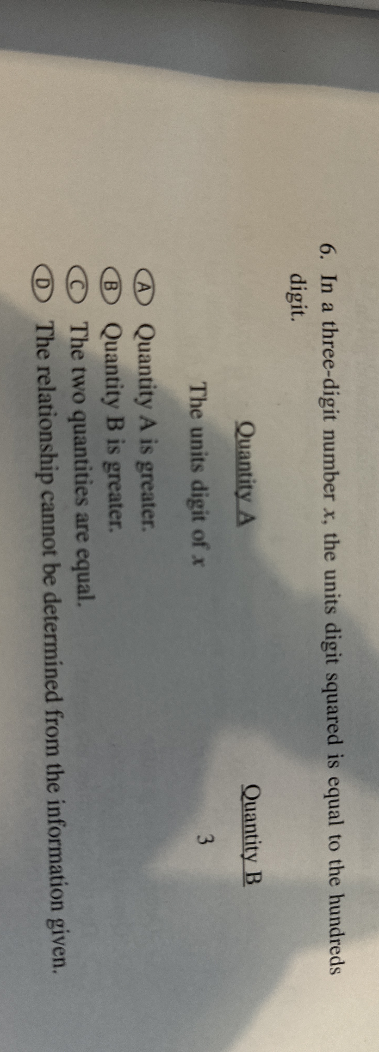 Solved In a three-digit number x, ﻿the units digit squared | Chegg.com
