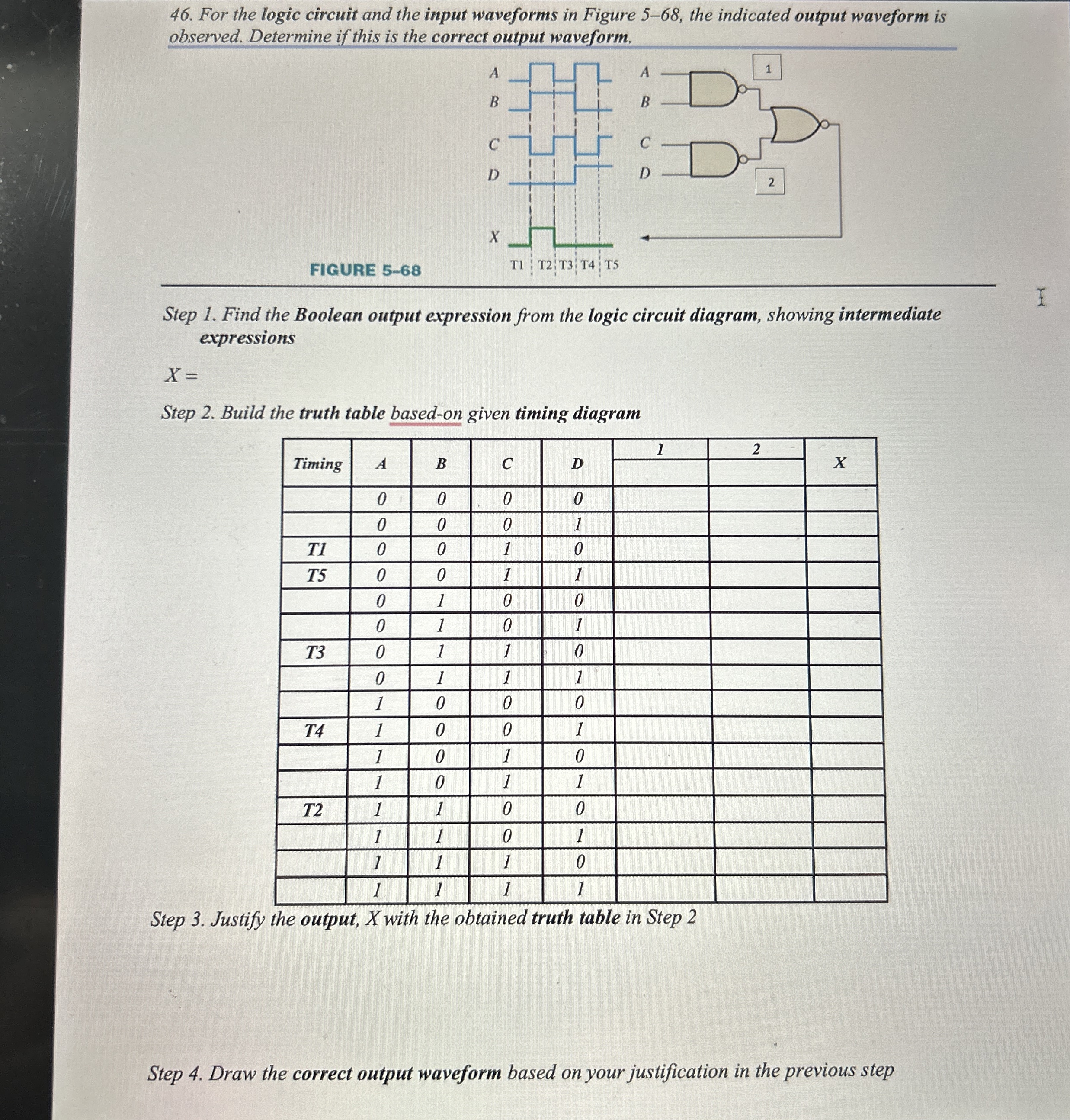 Solved For the logic circuit and the input waveforms in | Chegg.com