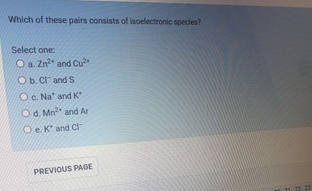 Solved Which of these pairs consists of isoelectronic | Chegg.com