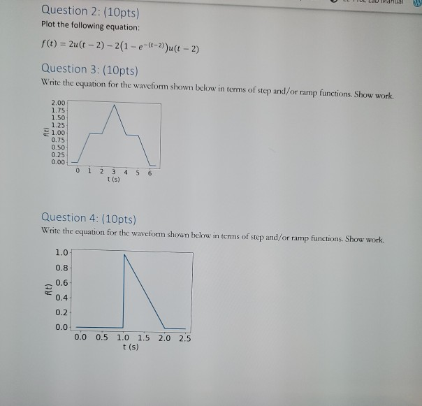 Solved LA Van Question 2: (10pts) Plot the following | Chegg.com