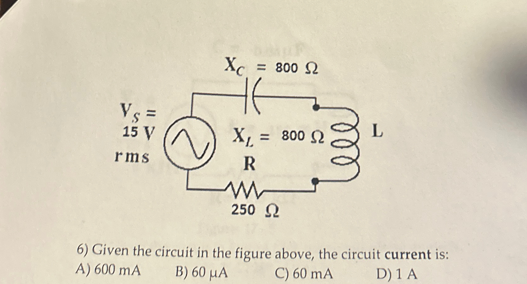 Solved Given the circuit in the figure above, the circuit | Chegg.com