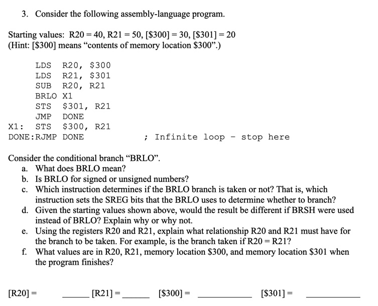 Solved 3. ﻿Consider the following assembly-language | Chegg.com
