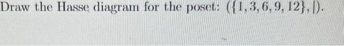 Solved Draw the Hasse diagram for the poset: | Chegg.com