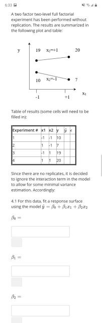 Solved A two factor two-level full factorial experiment has | Chegg.com