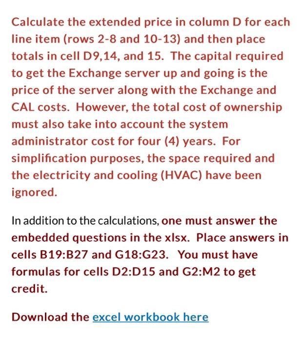 Solved Calculate the extended price in column D for each | Chegg.com