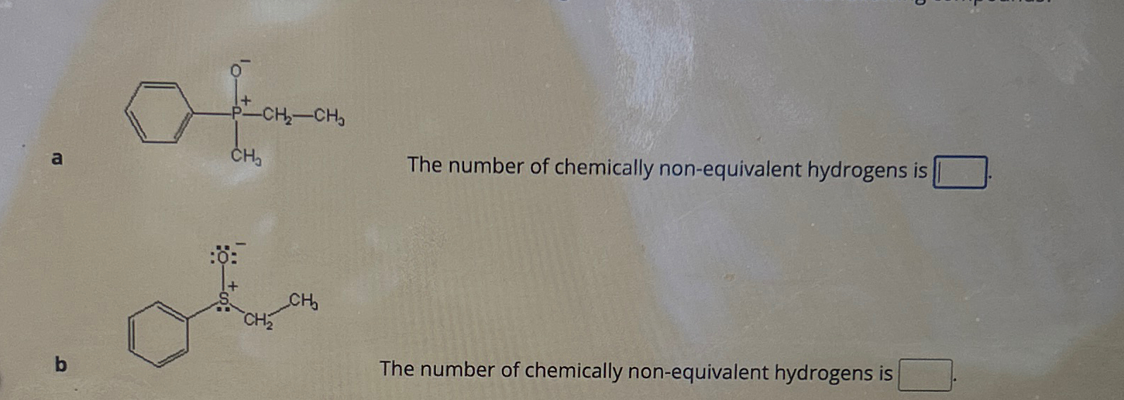 Solved aThe number of chemically non-equivalent hydrogens | Chegg.com