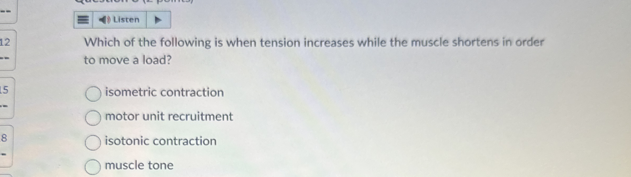 Solved Which of the following is when tension increases | Chegg.com