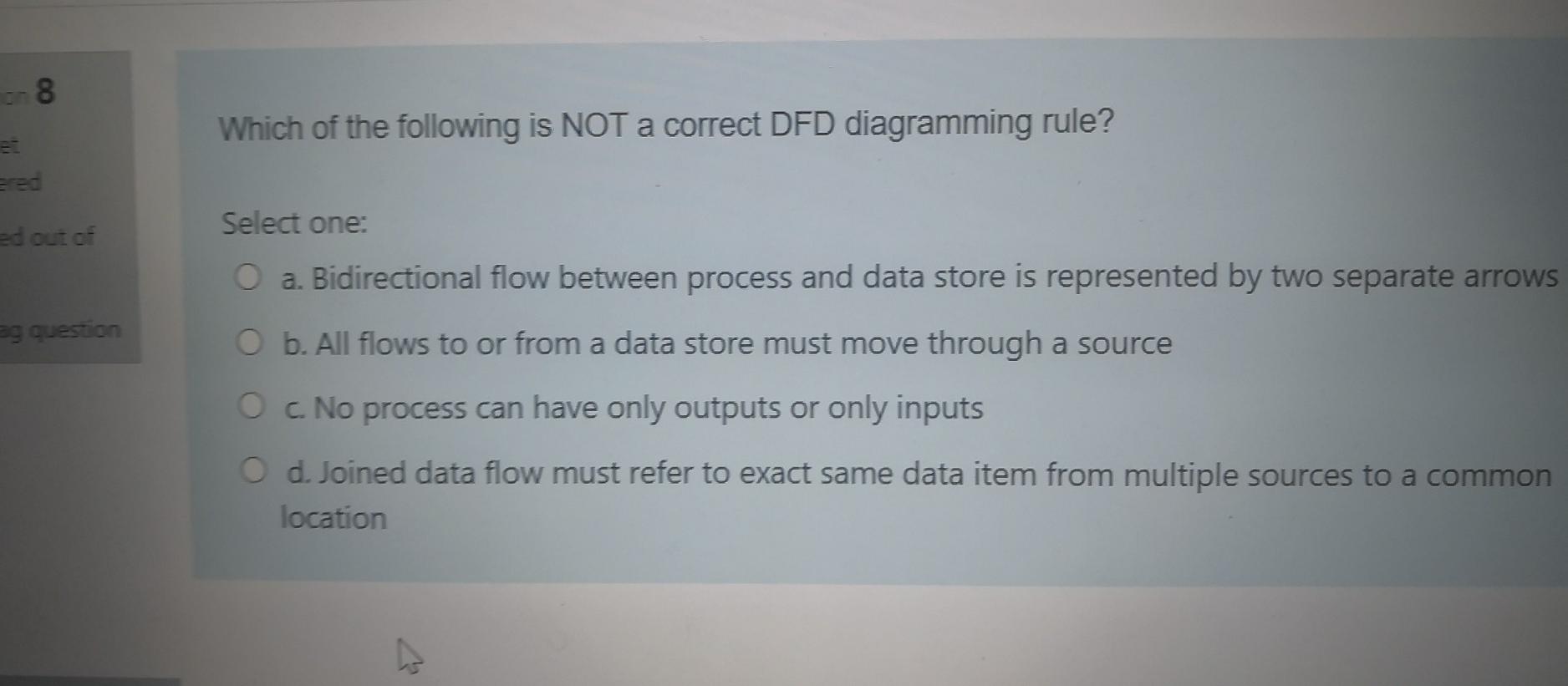 Solved Which of the following is NOT a correct DFD | Chegg.com