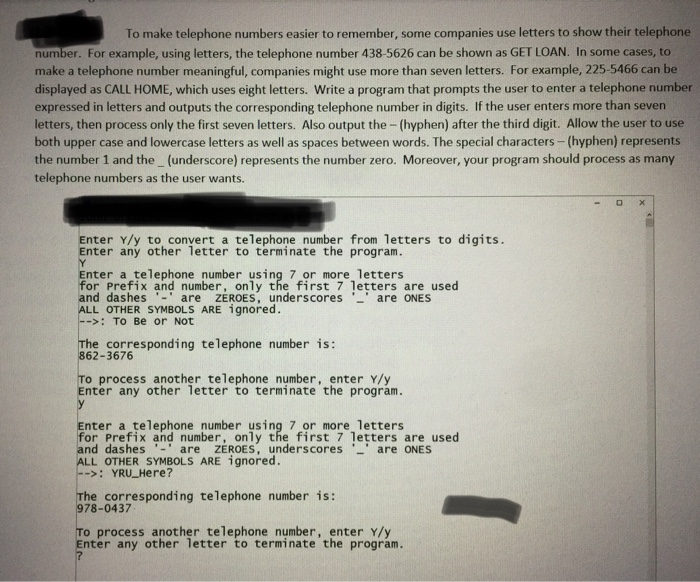 Solved To make telephone numbers easier to remember, some | Chegg.com