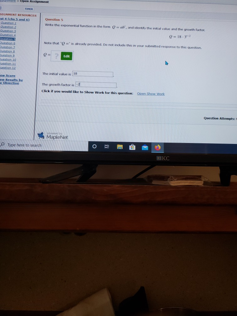 Solved ment > Open Assignment TIMER Question 5 Write the | Chegg.com