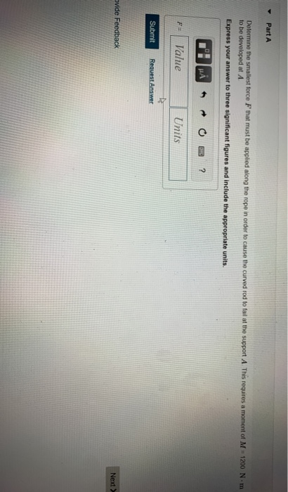 Solved Part A Determine The Smallest Force F That Must Be