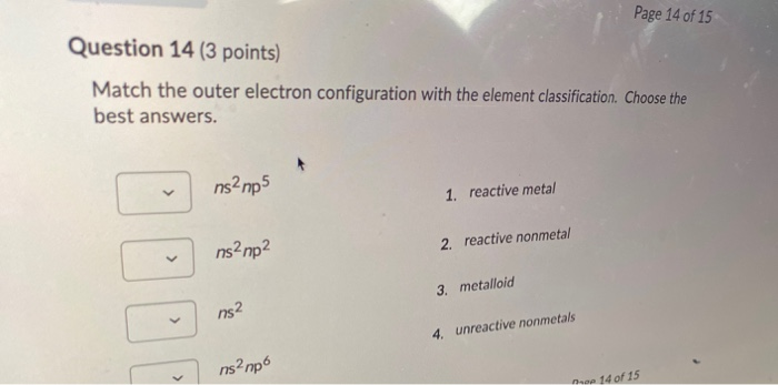 Solved Page 14 of 15 Question 14 (3 points) Match the outer | Chegg.com