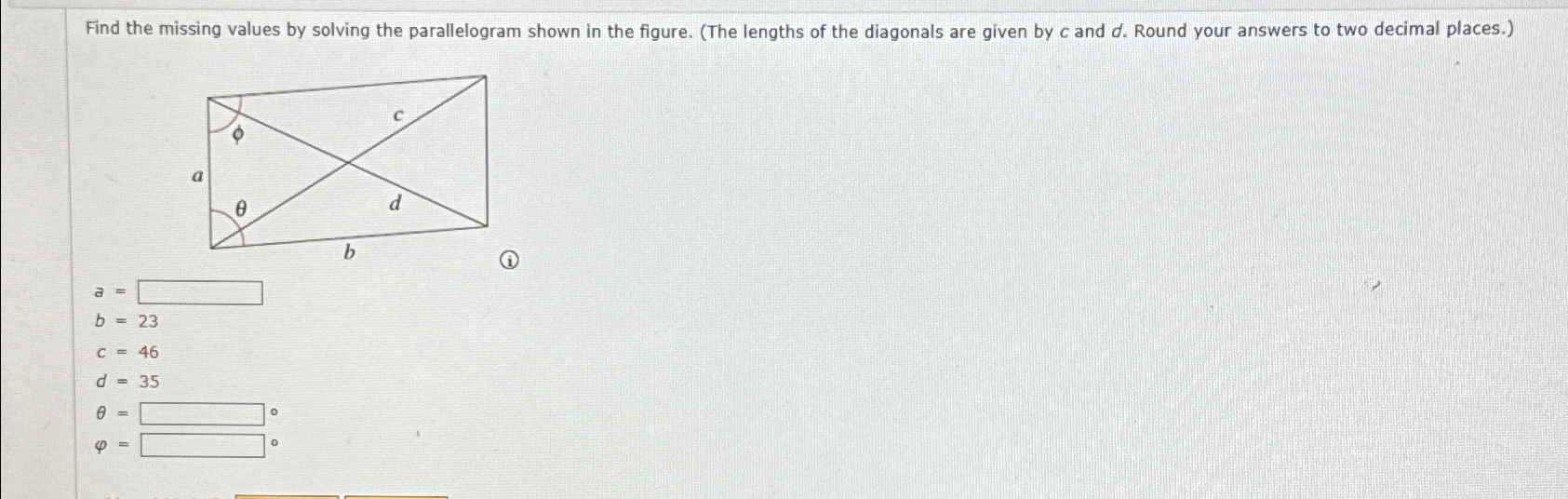 Solved Find the missing values by solving the parallelogram | Chegg.com