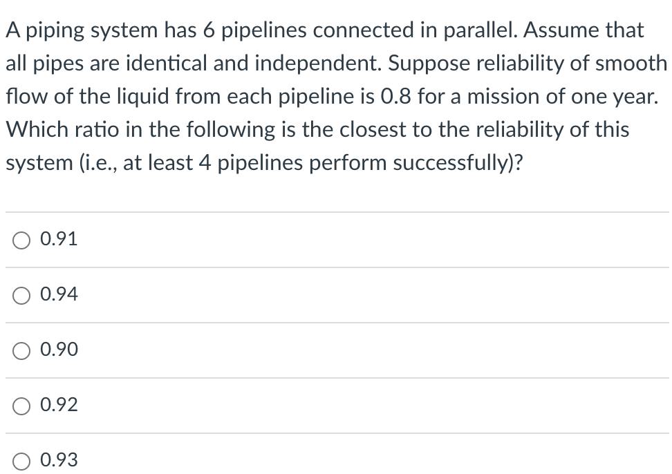 Solved A piping system has 6 ﻿pipelines connected in | Chegg.com