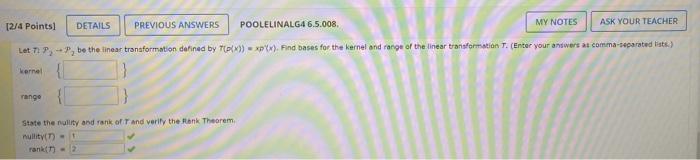Solved [2/4 Points] DETAILS PREVIOUS ANSWERS POOLELINALG4 | Chegg.com