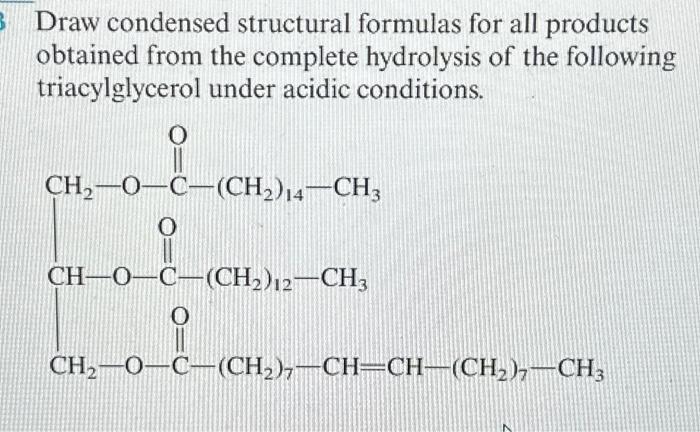 Solved Draw condensed structural formulas for all products | Chegg.com