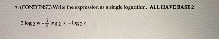 Solved 7) (CONDENSE) Write the expression as a single | Chegg.com