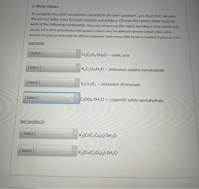Solved compound final product of reaction) K[Cr(C2O4)3]•3H,0 | Chegg.com
