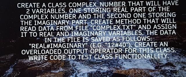Solved CREATE A CLASS COMPLEX_NUMBER THAT WILL HAVE 2 | Chegg.com