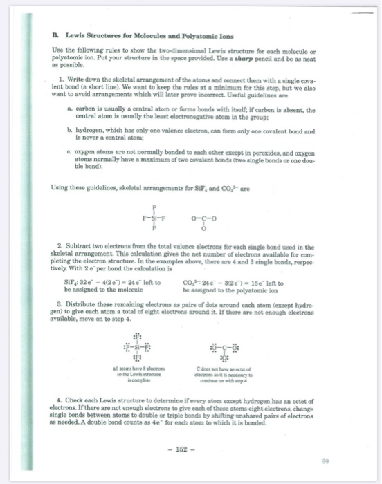 Solved EXPERIMENT 17 Lewis Structures and Molecular Models | Chegg.com