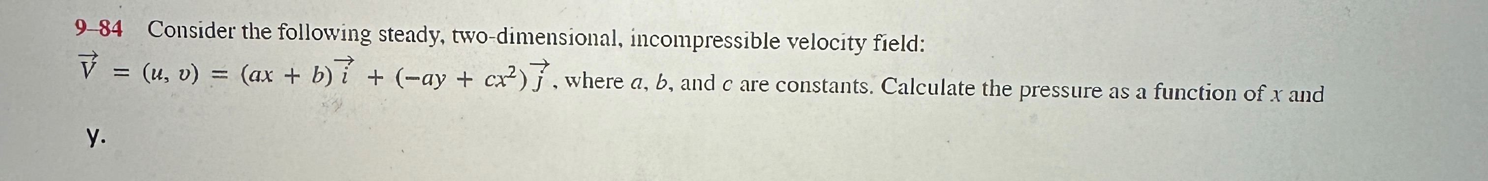 Solved 9-84 ﻿Consider the following steady, two-dimensional, | Chegg.com